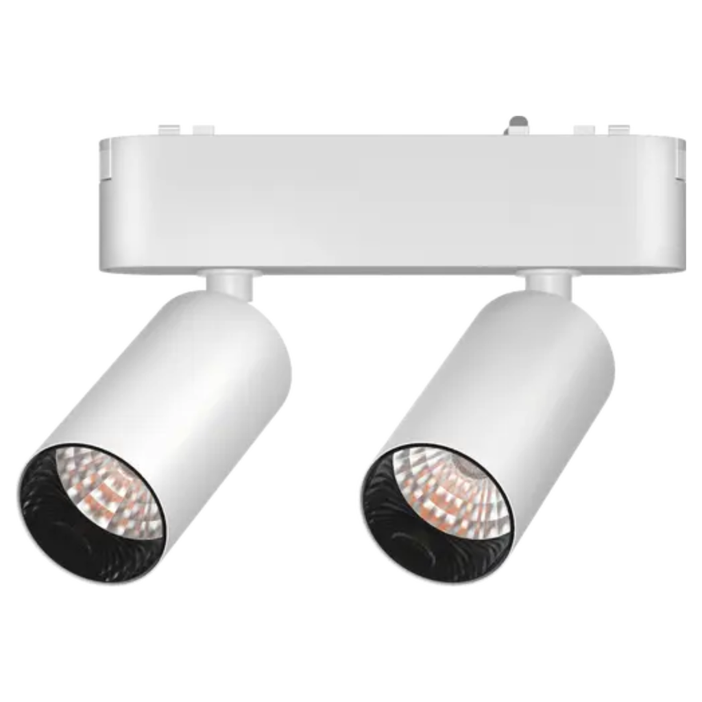 CABEZAL MOVIL DOBLE ANTIDESLUMBRAMIENTO BLANCO PARA RIEL MAGNETICO SKYLINE ø31MM MACROLED, DC48V ...